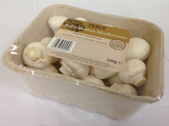 mushroom punnet packaging reduces food waste Tesco