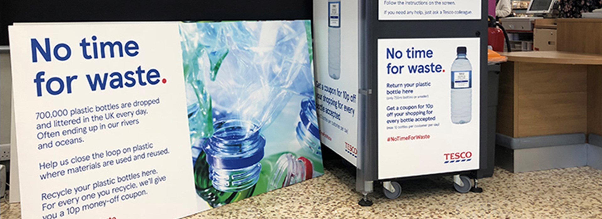 100,000 plastic bottles collected through our in-store recycling trial