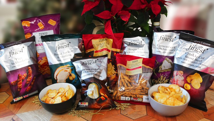 Tesco festive crisps